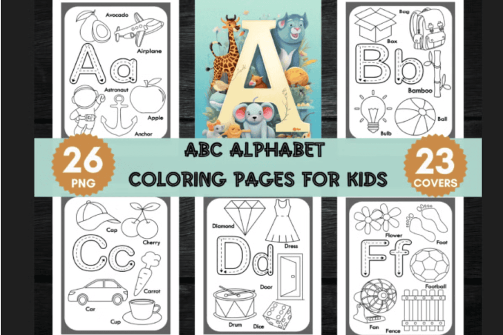 ABC Alphabet Coloring Pages for Kids - Giinz - Graphic Design Inspirations